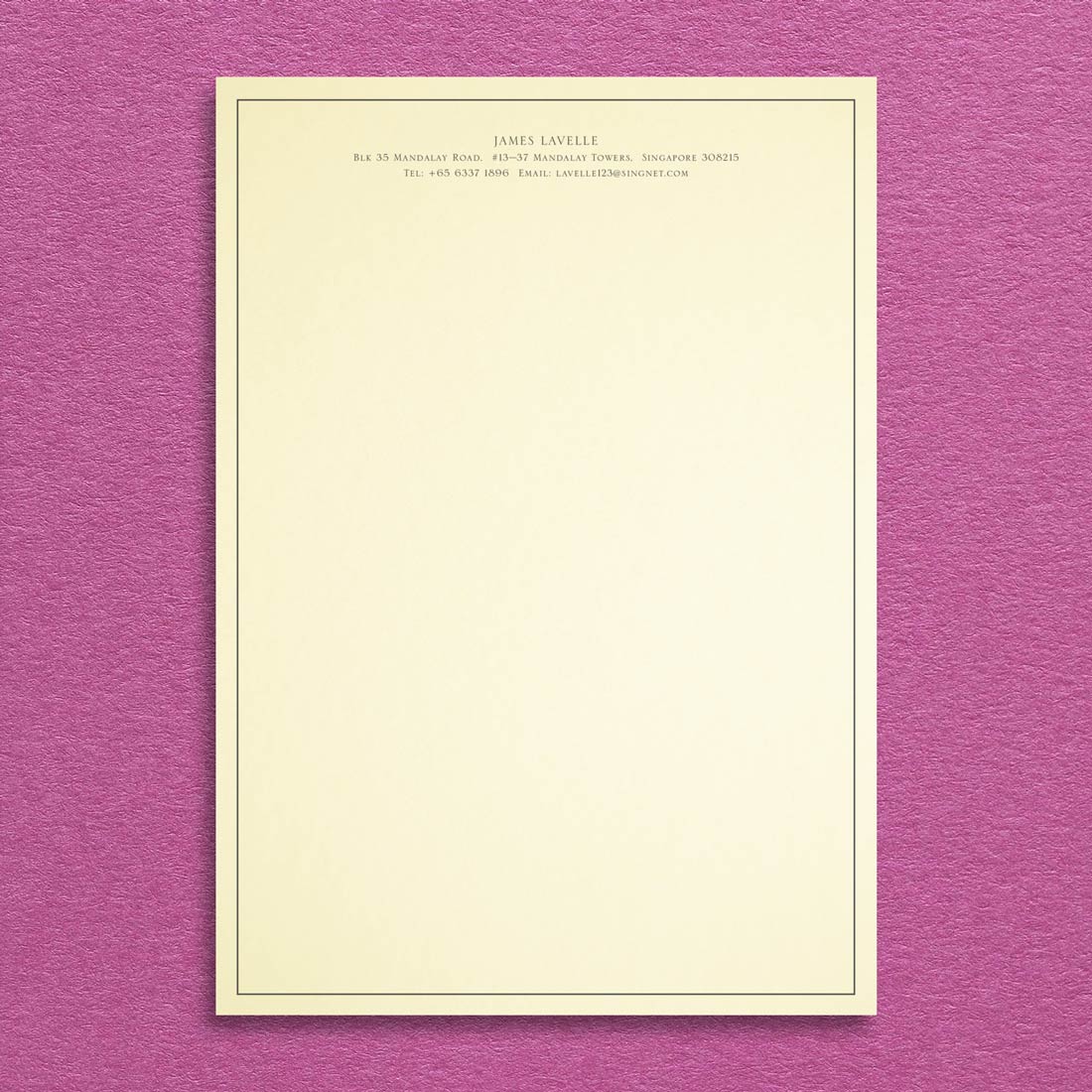 Piccadilly Letterhead A4 – Pemberly Fox