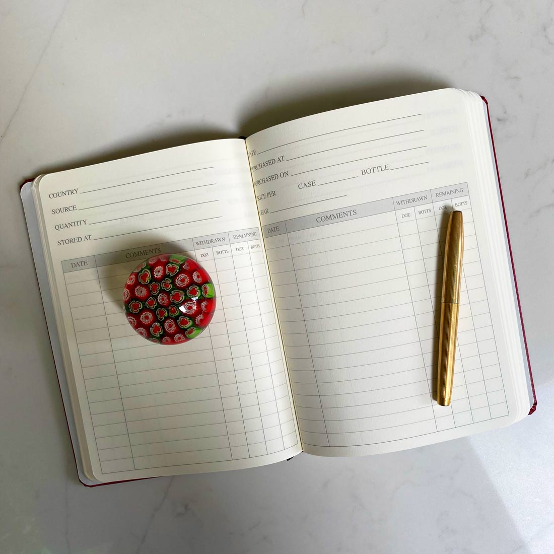 Red leather Cellar Book | Pemberly Fox