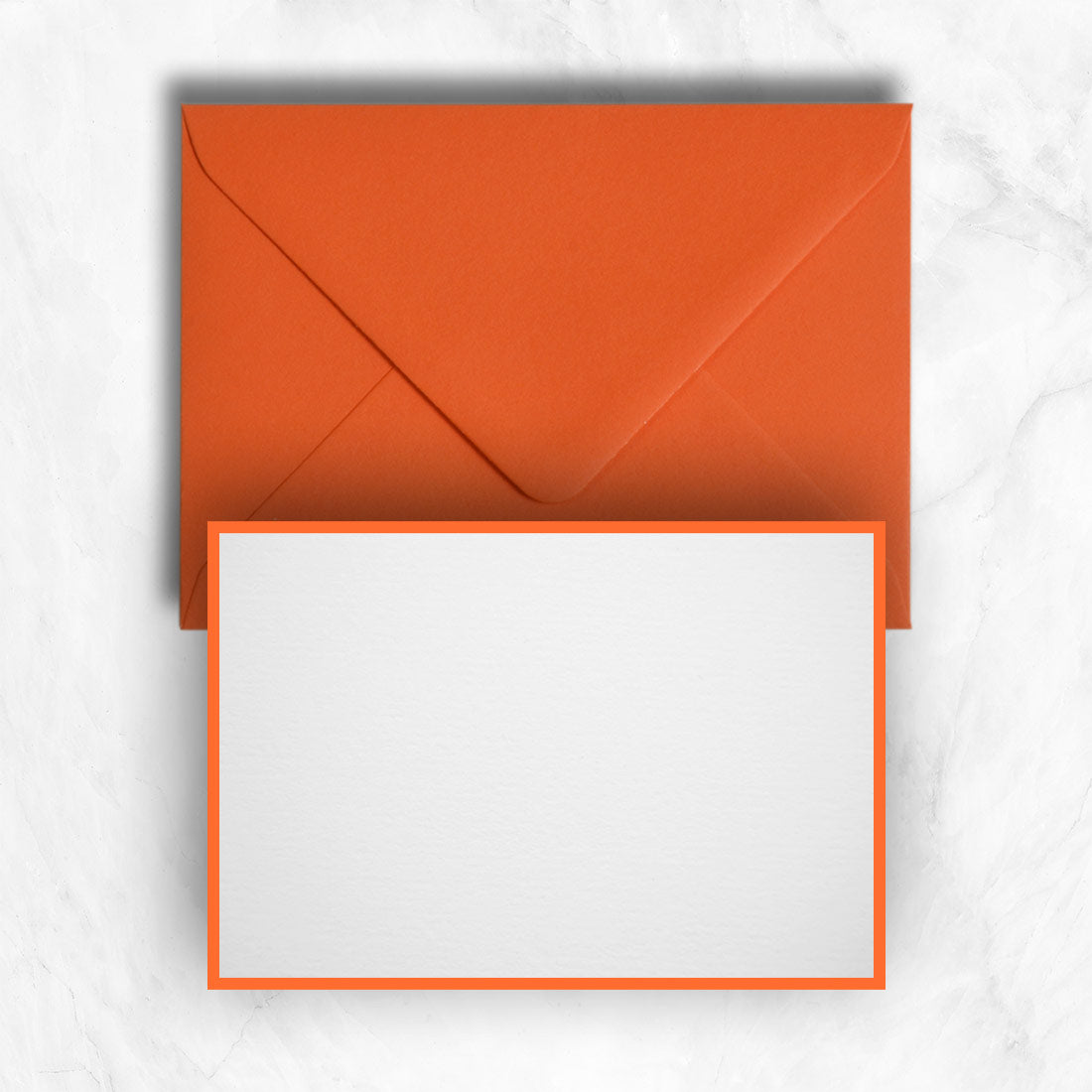 White A6 Cards with Orange Borders and Envelopes – Pemberly Fox
