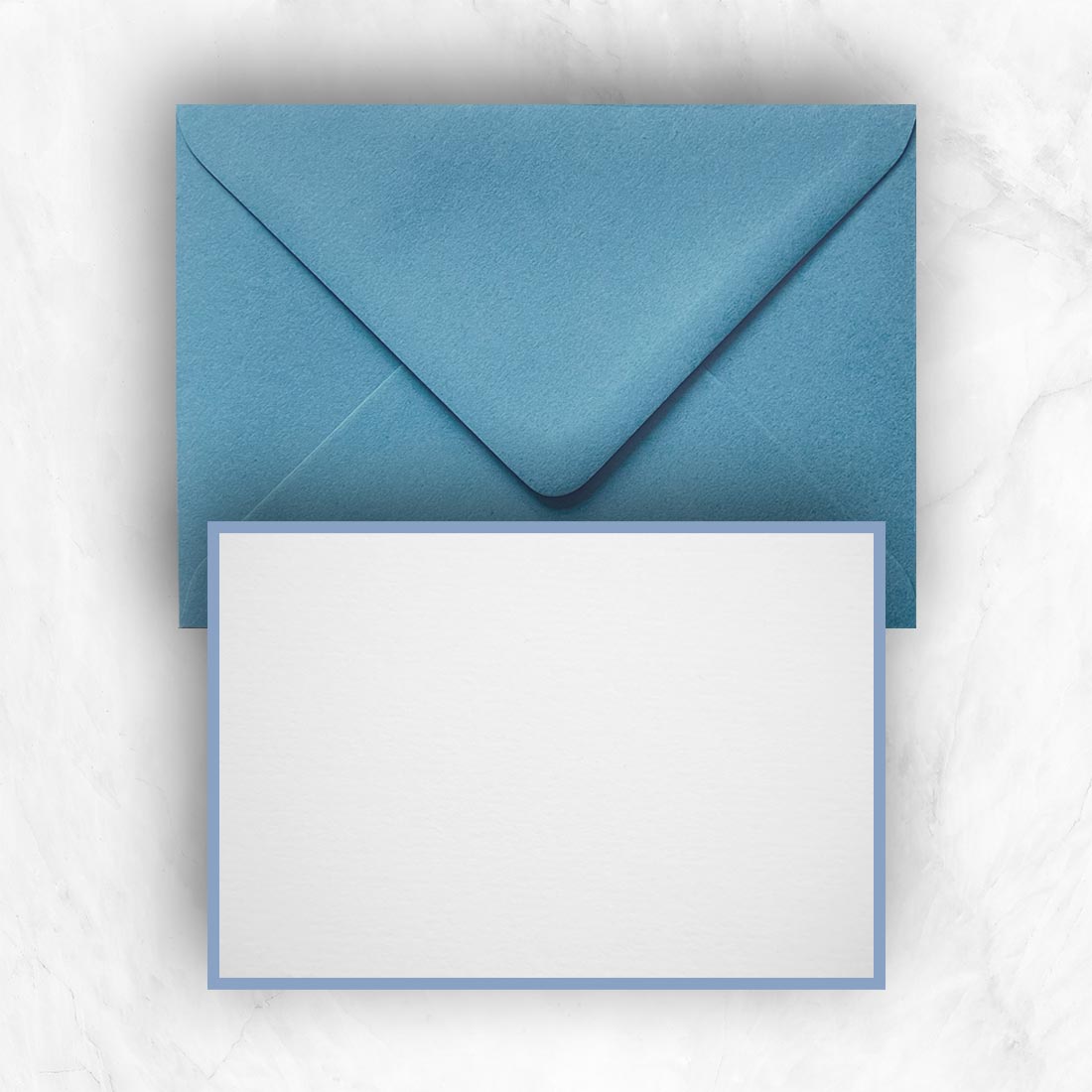 White A6 Cards with New Blue Borders and Envelopes – Pemberly Fox