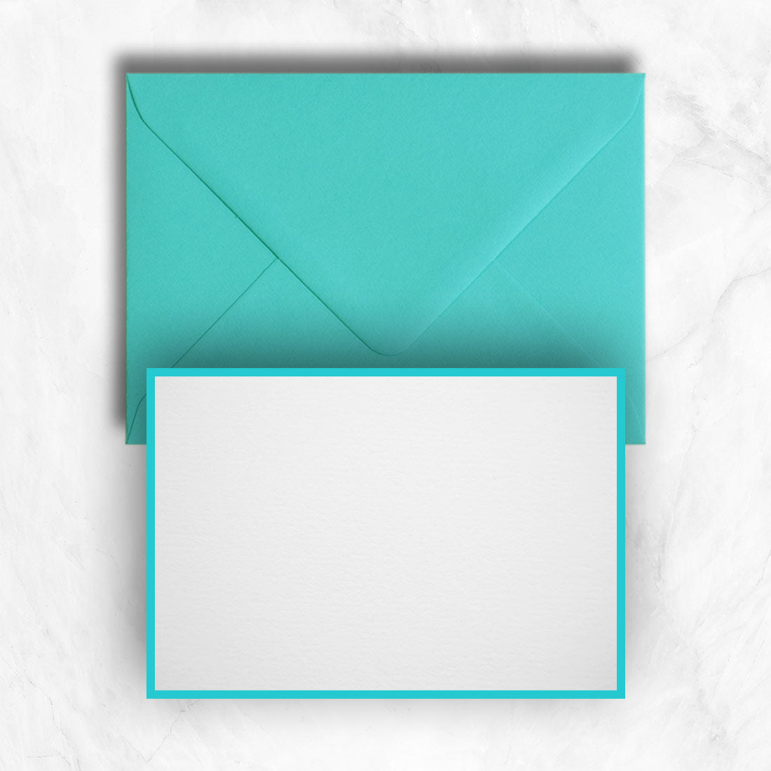 White A6 Cards with Turquoise Borders and Envelopes – Pemberly Fox
