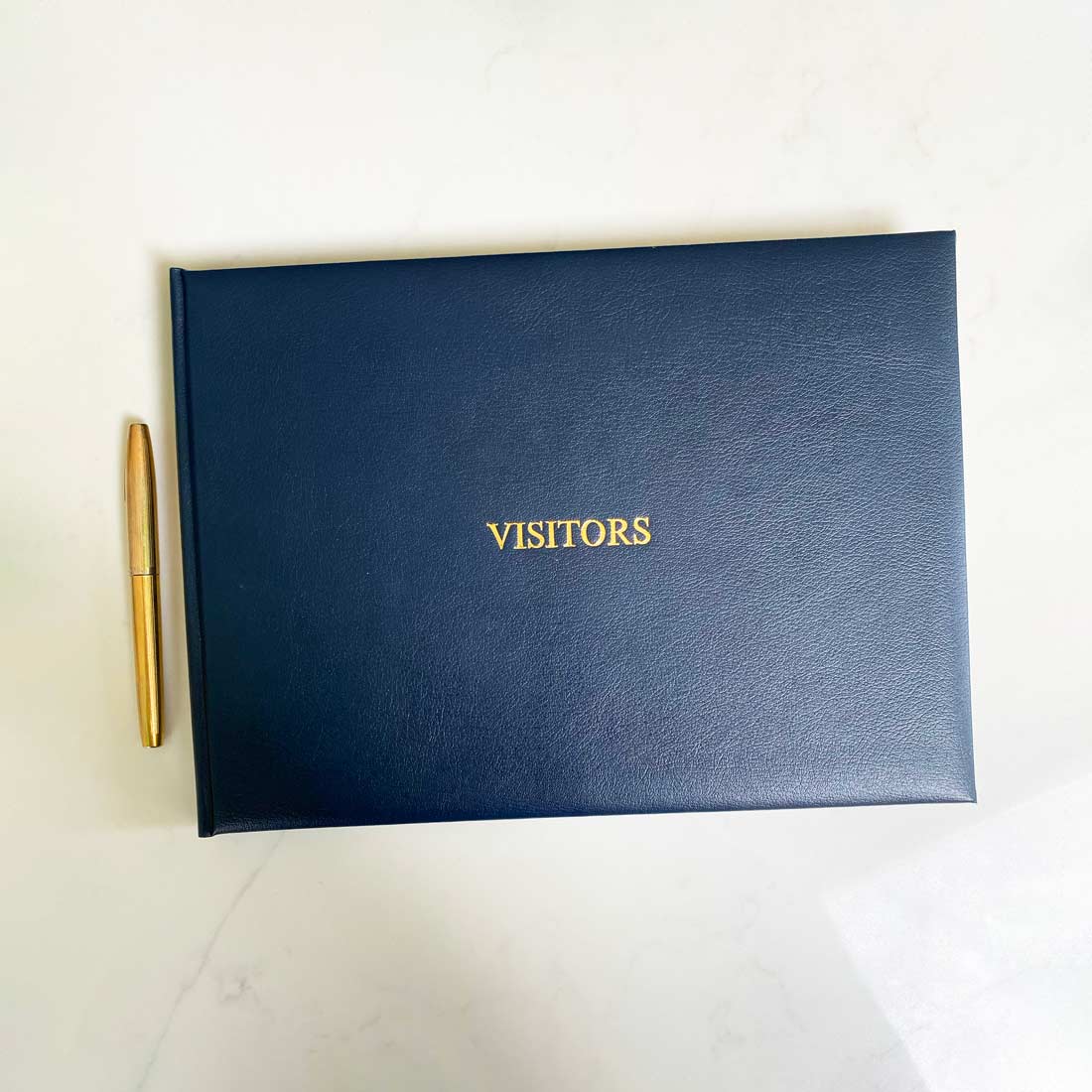 Dark blue leather Visitors Book | Pemberly Fox